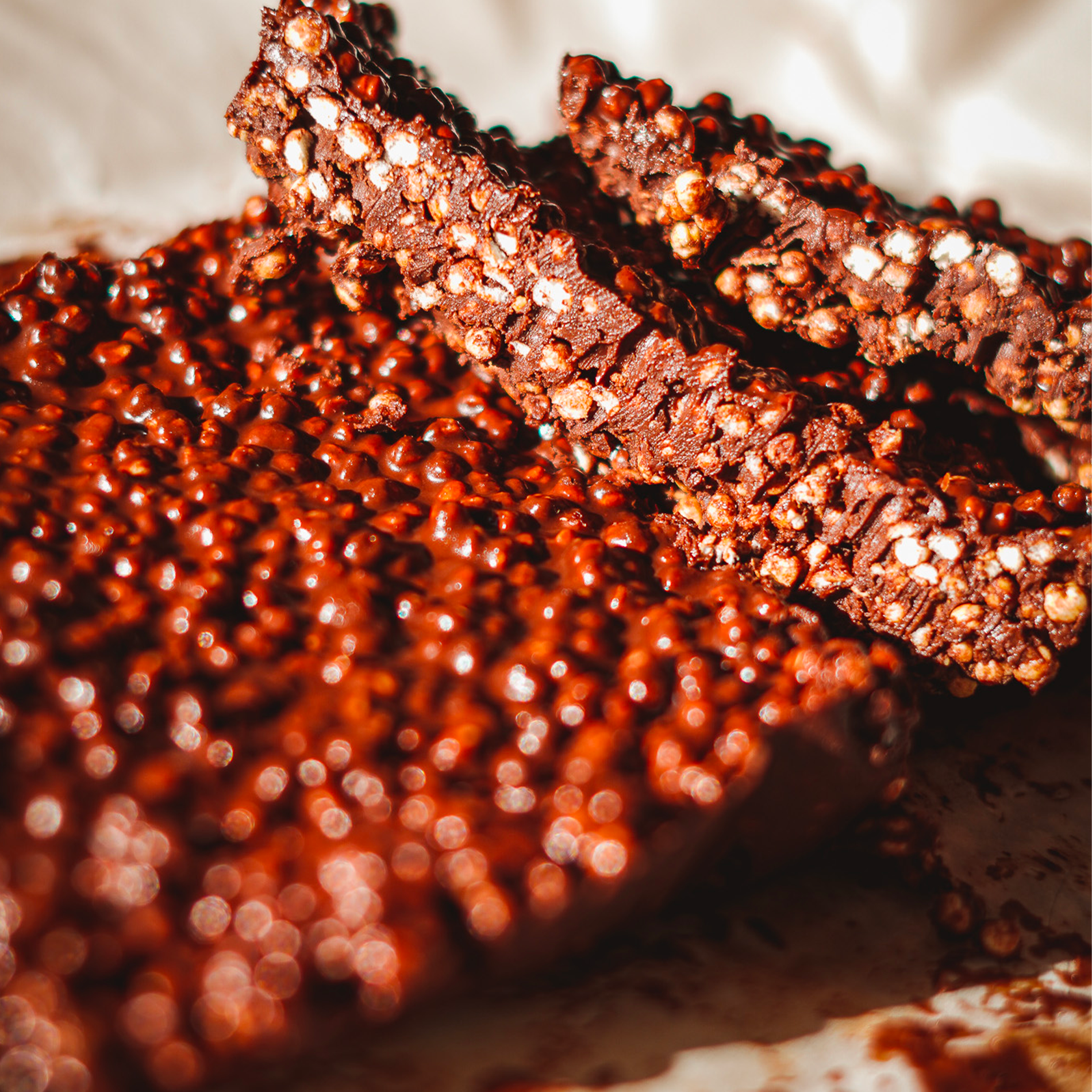 Barres crunchy chocolat quinoa